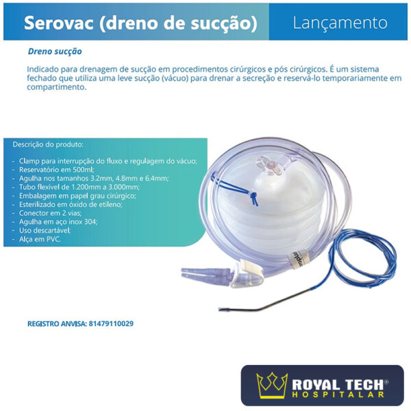 DRENO SUCÇÃO SANFONADO 500ML (4.8MM) 1UN (SEROPLAST) - Royal Tech ...
